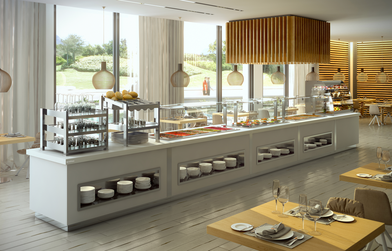 Mesa Buffet cuba fria Infrico - Equip. de Self service | Eduardo Verde
