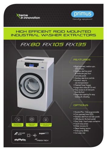 Máquina de lavar roupa Primus RX180 | Eduardo Verde